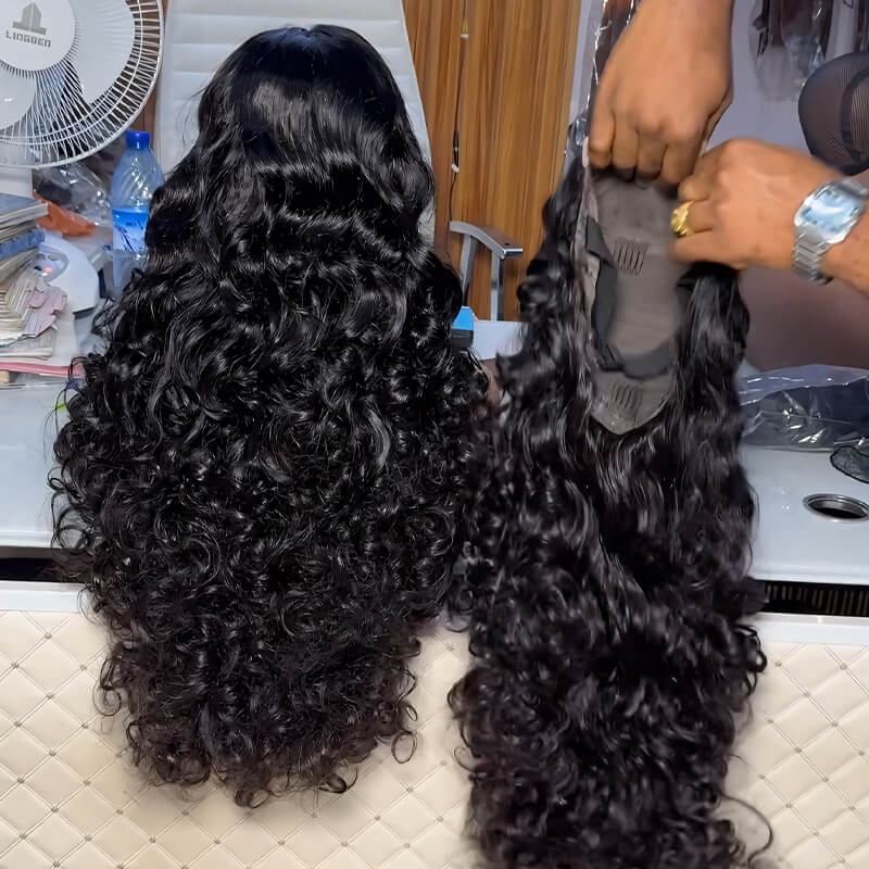 SWAY 250 300 Density Bouncy Loose Wave 13x4 Lace Front Human Hair Wigs