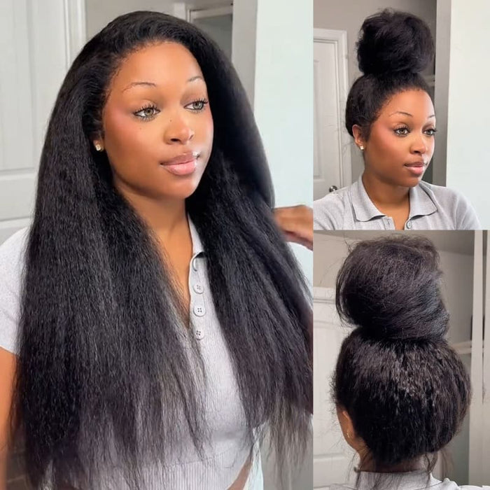 SWAY Full Lace Airy Updo Buns All-Style Friendly Yaki Human Hair Wigs