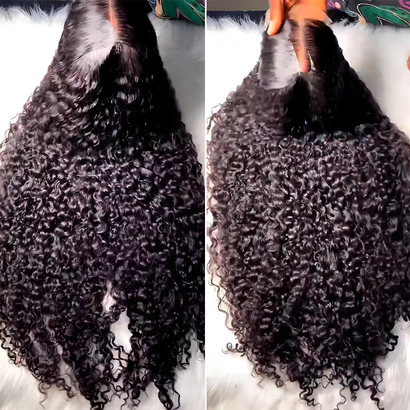 SWAY 250 300 Density Voluminous Kinky Curly Lace Front Human Hair Wigs