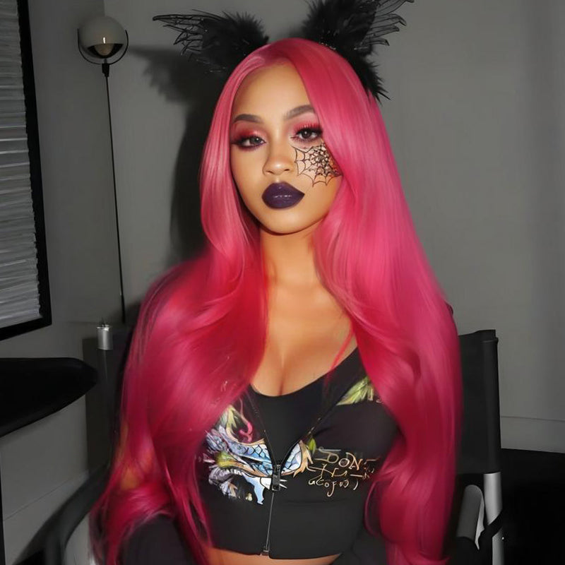 SWAY Halloween Cosplay Pink Red 13x4 Lace Front Virgin Human Hair Wigs