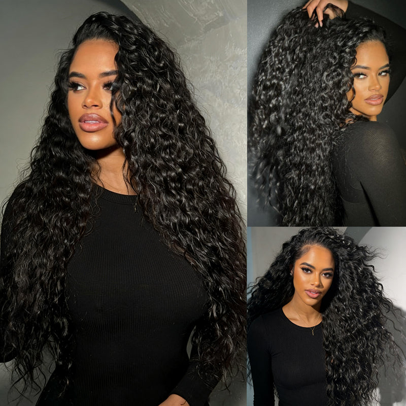 SWAY Straight Body Water Wave Deep Burmese Curly 13x4 Lace Front Human